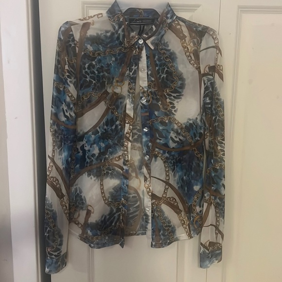 Love University | Tops | See Through Button Up Shirt 95polyester ...